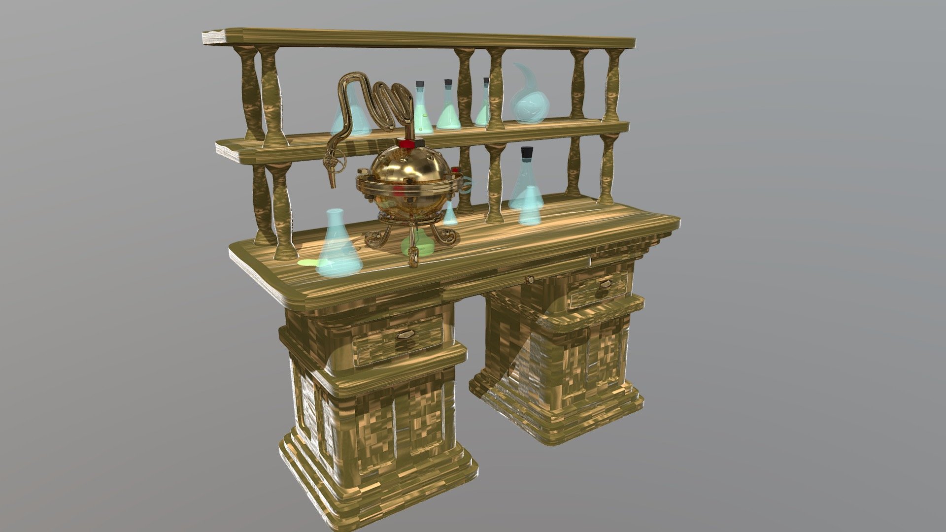 Steampunk Lab - Download Free 3D model by AVZ (@micropalaeontology ...