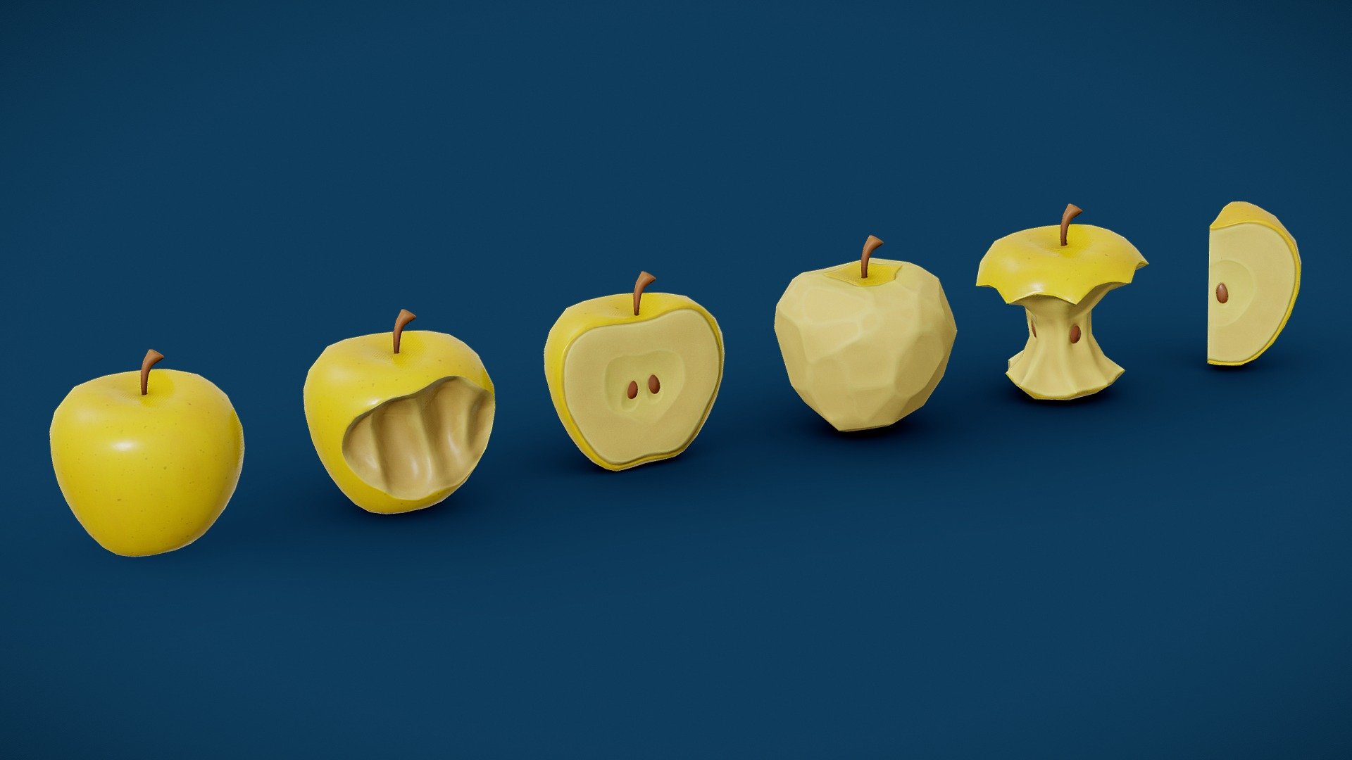 Yellow stylized apples - Download Free 3D model by Eleanie [b376926 ...
