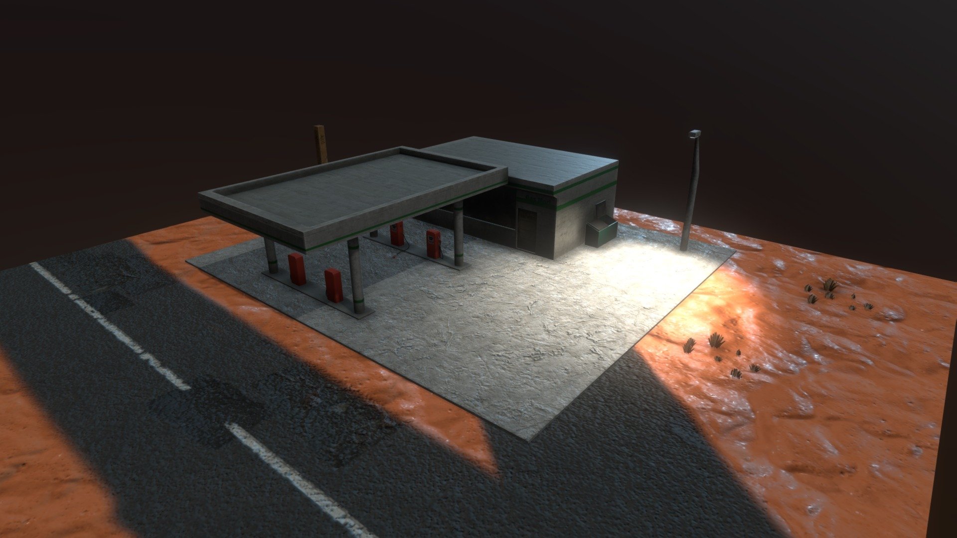 Gas Station Diorama - 3D model by KingApe [b376c4e] - Sketchfab