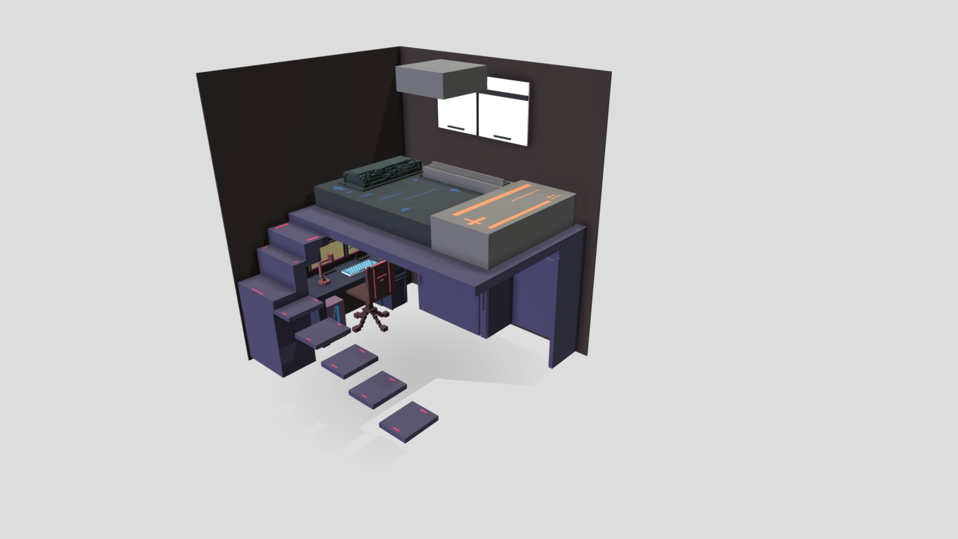 Gaming room - 3D model by dheanandri [b3861ee] - Sketchfab
