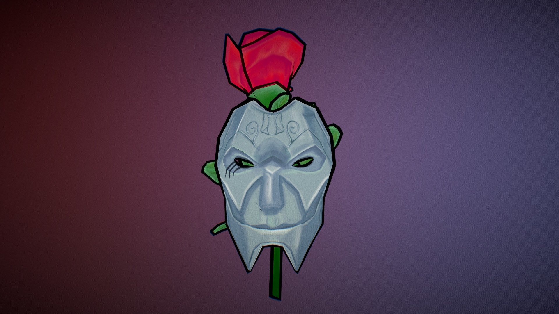 jhin mask - 3D model by lets (@ntrtd) [b394edd] - Sketchfab