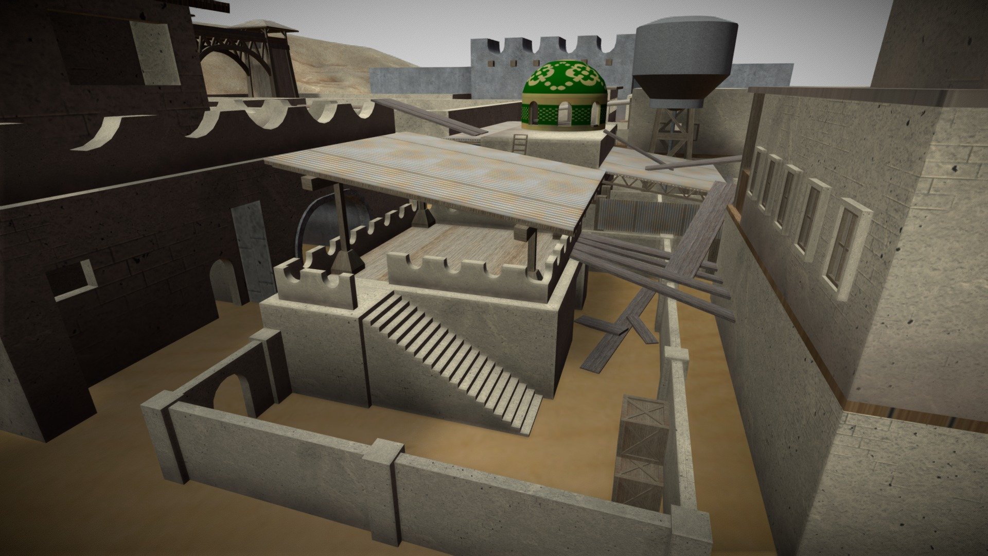 FPS MAP + COLLISION - DESERT VILLAGE - 3D model by Rzyas [b39e0c9 ...