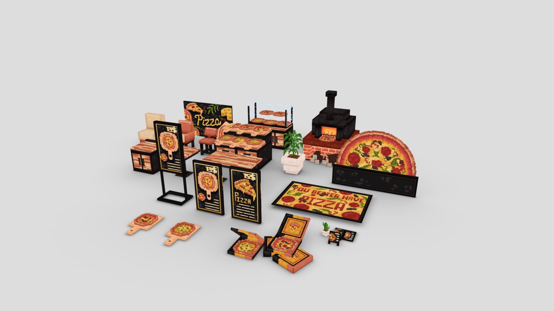 Pizza Decoration Volume 1 - Buy Royalty Free 3D model by EliteCreatures ...