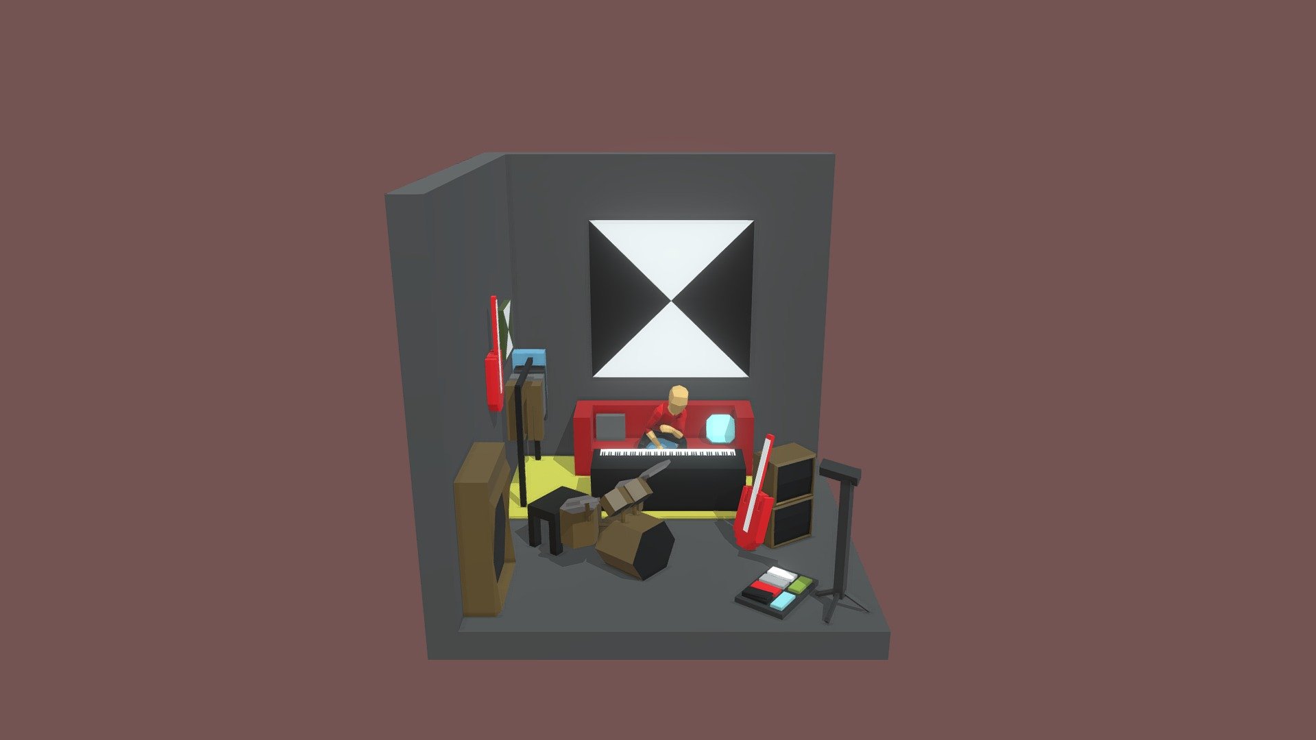 Low_Poly_Room - 3D model by Naaaeeemm [b3a0910] - Sketchfab