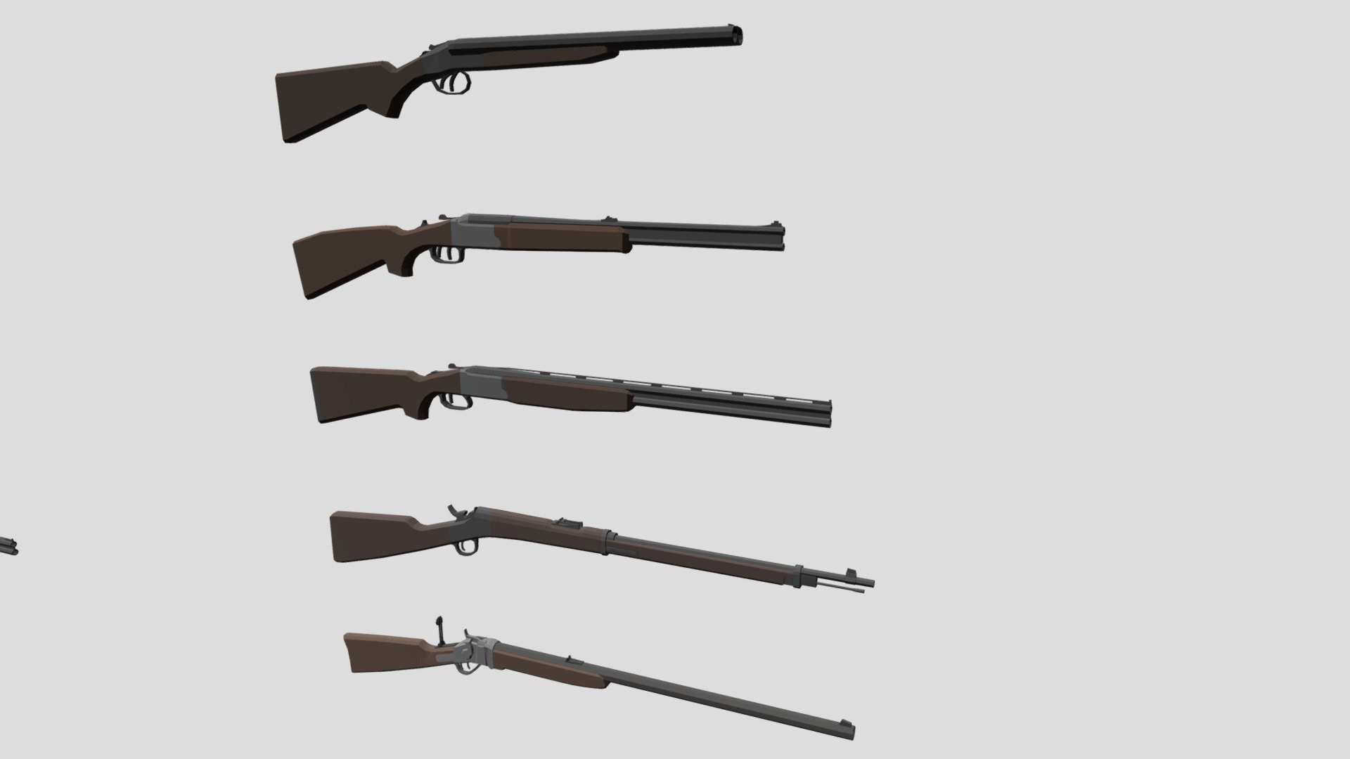 Low Poly Break Action Guns - 3D model by samanthacford [b3a3f40] - Sketchfab