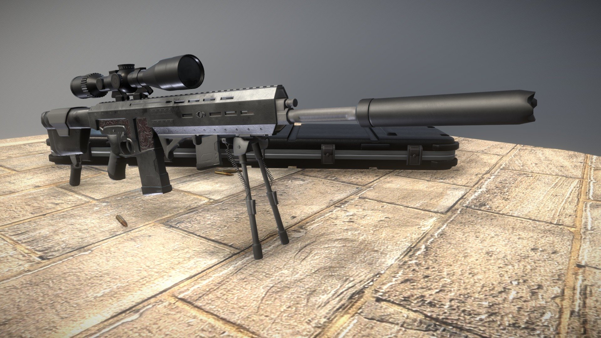 Silent Rose Rifle - 3D model by BarnJake [b3add1b] - Sketchfab