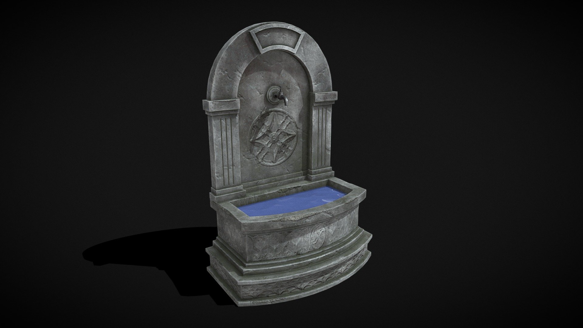 Gothic Wall Water Fountain - Buy Royalty Free 3D model by ...