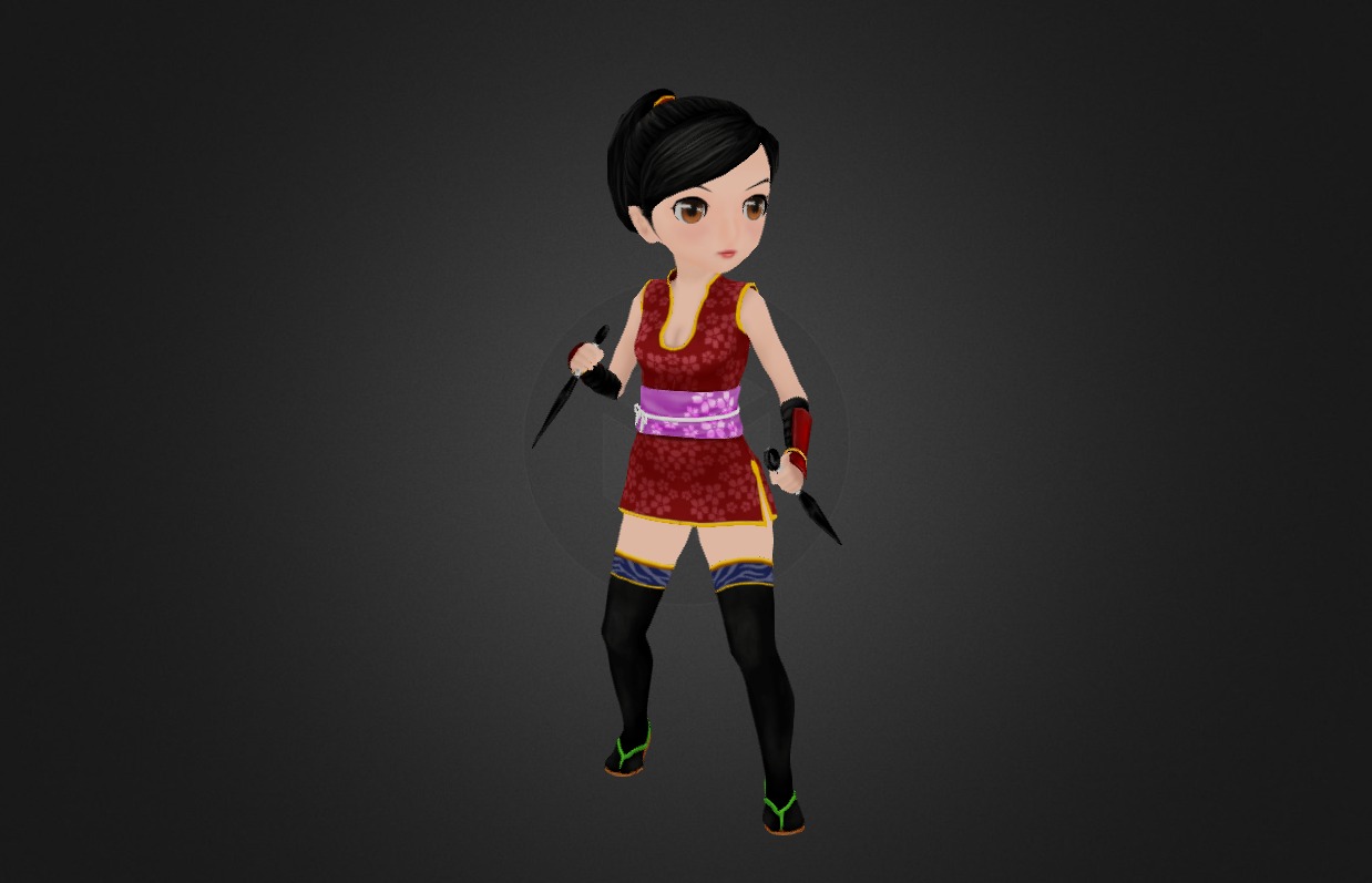 NINJA GIRL_2 - 3D model by harrychen [b3aec0f] - Sketchfab