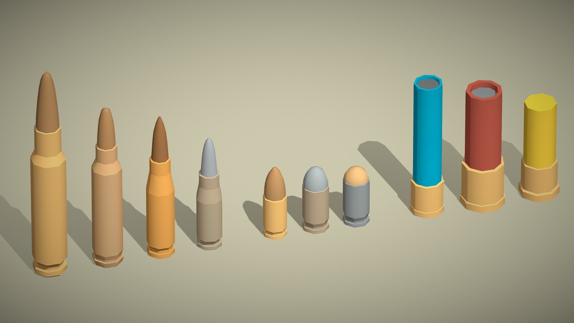 Free Pack - Bullets - Download Free 3D model by PolyOne Studio ...