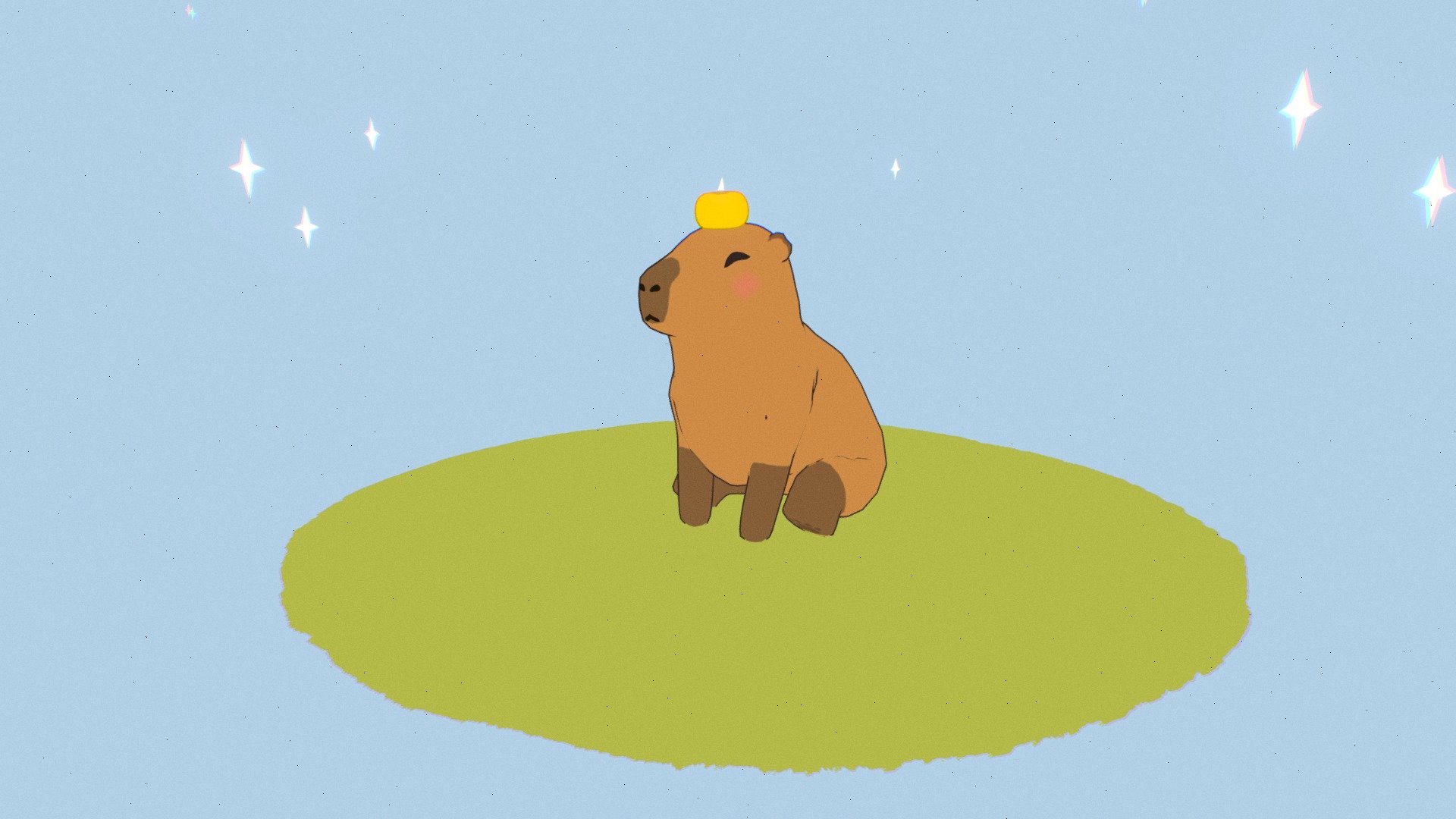 Yuzu Capybara - 3D model by Anaïs (@anaissalla) [b3b2914] - Sketchfab
