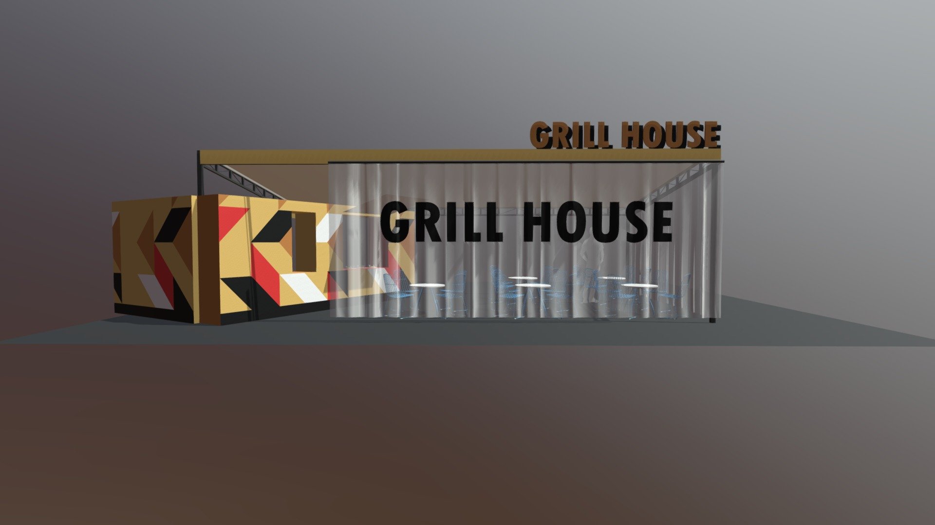 GRILL HOUSE - 3D model by galihandikapratomo [b3c9f52] - Sketchfab