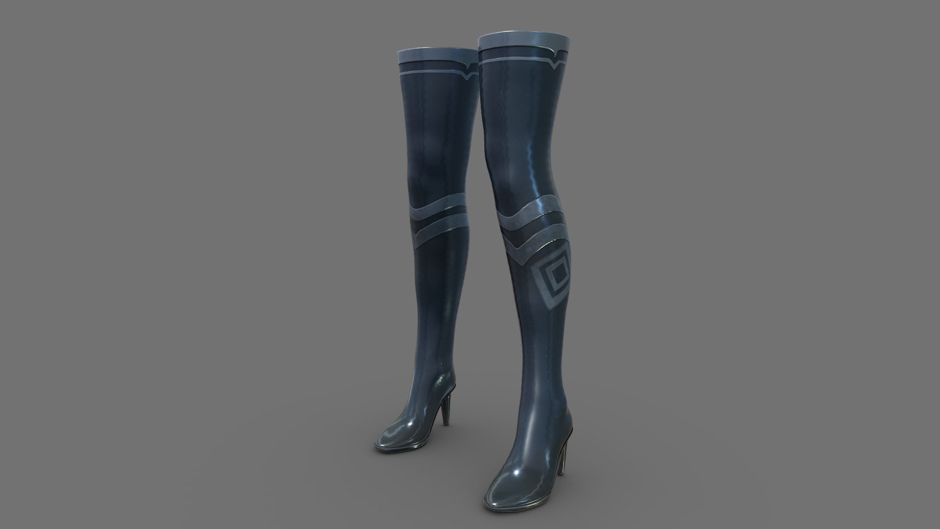 Female High Heel Sci-fi Thigh Boots - Buy Royalty Free 3D model by 3dia ...