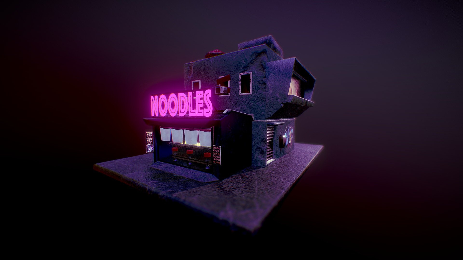 cyber noodle stand - 3D model by Finn Tran (@Yoolootran) [b3cc2aa ...