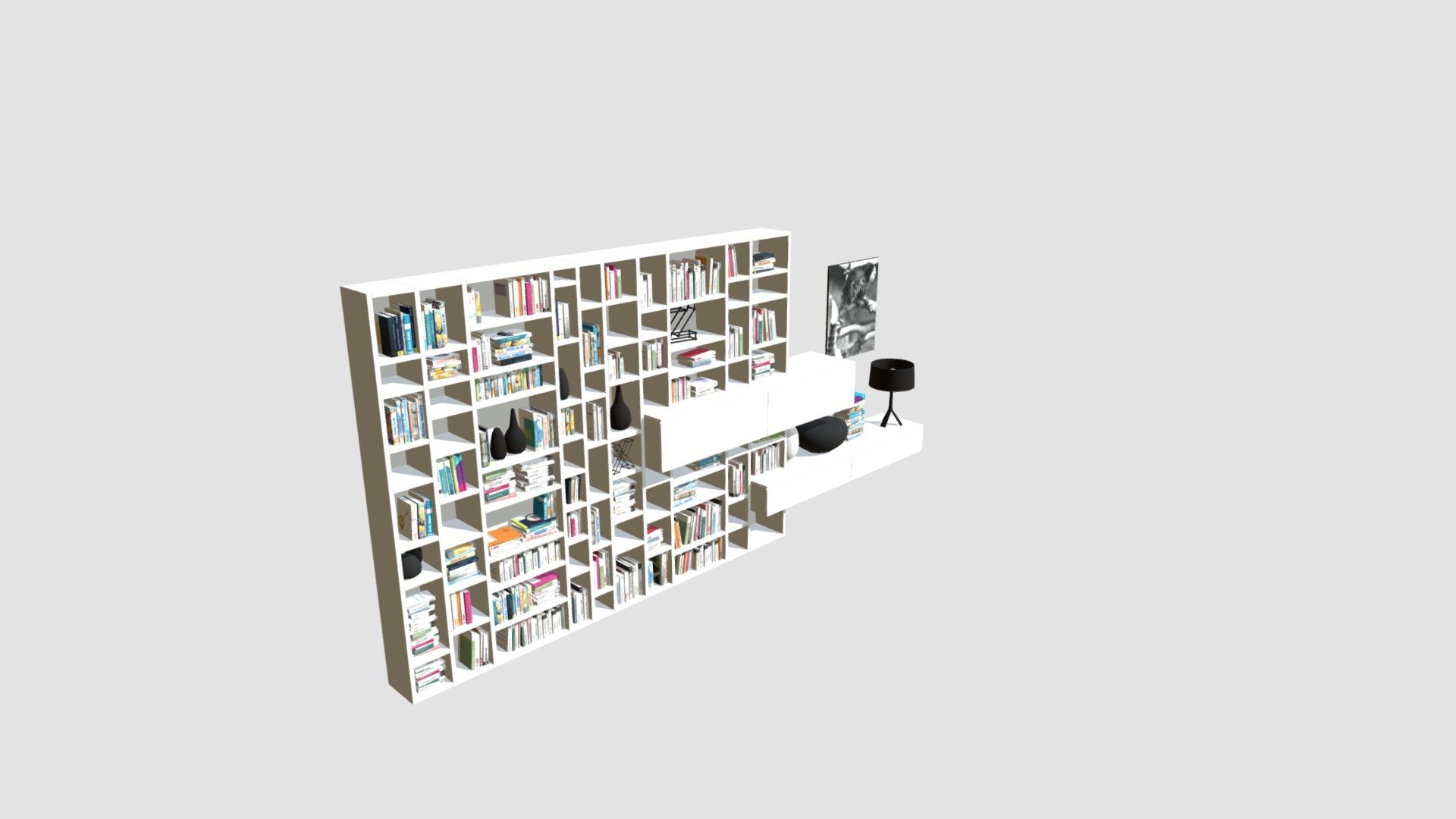 bookshelf - Buy Royalty Free 3D model by Evermotion [b3cf061] - Sketchfab Store