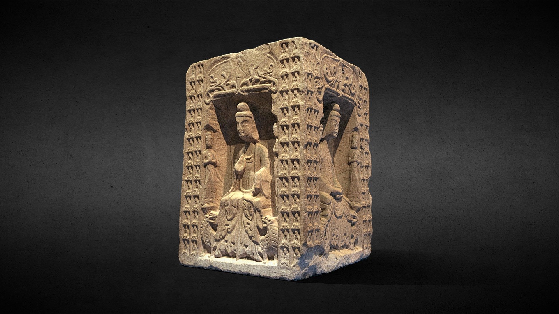 Four-faced Buddhist altar stone statue - 3D model by Tigershill ...