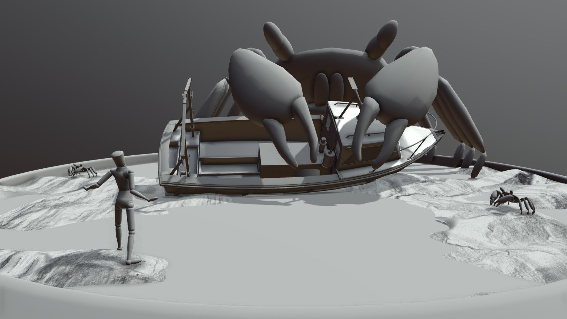 Abandoned, Beached Boat ( Progress ) - 3D model by Three Dee Sculptor ...