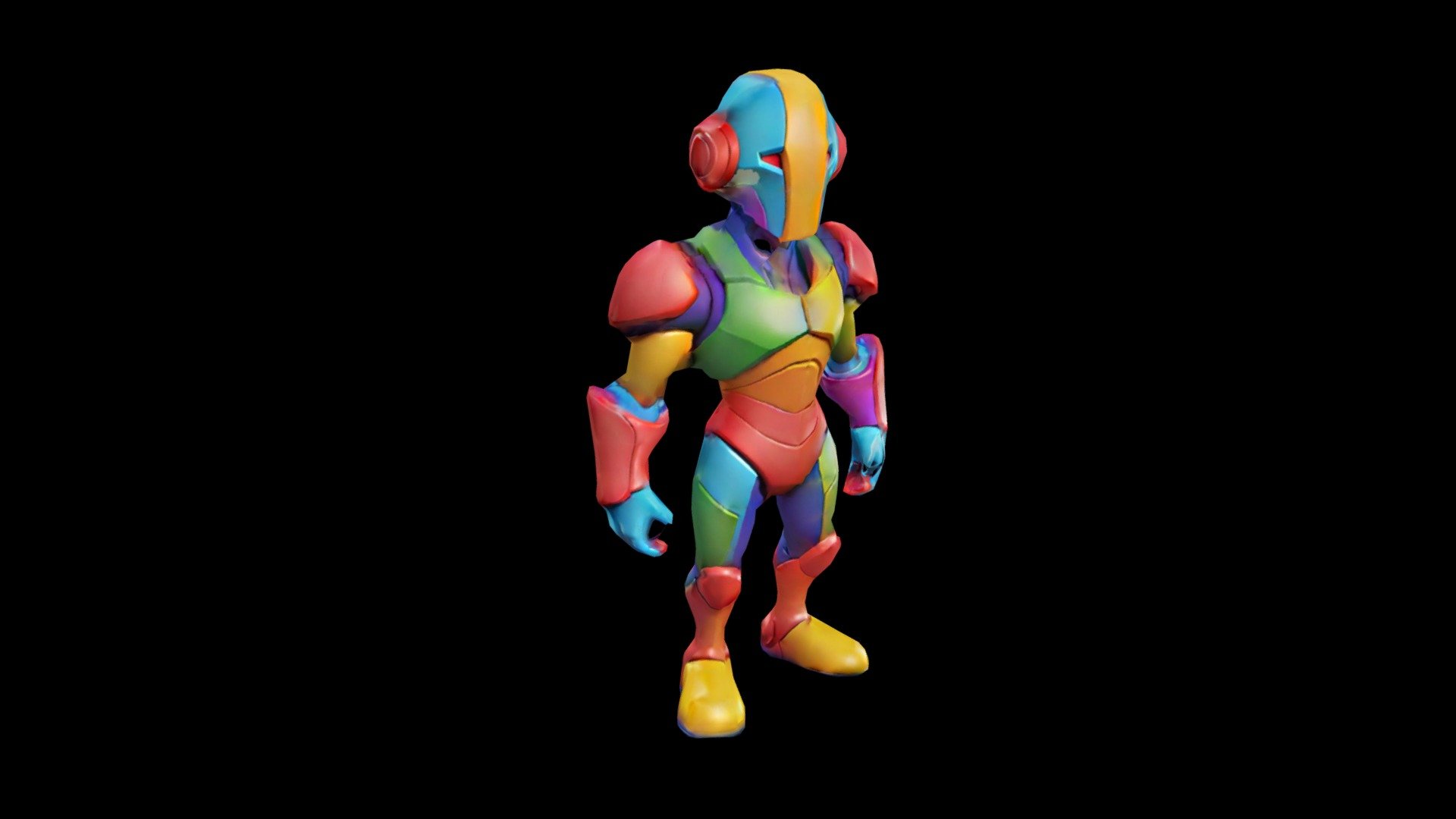A robot with a colorful design stands in front o - Download Free 3D ...
