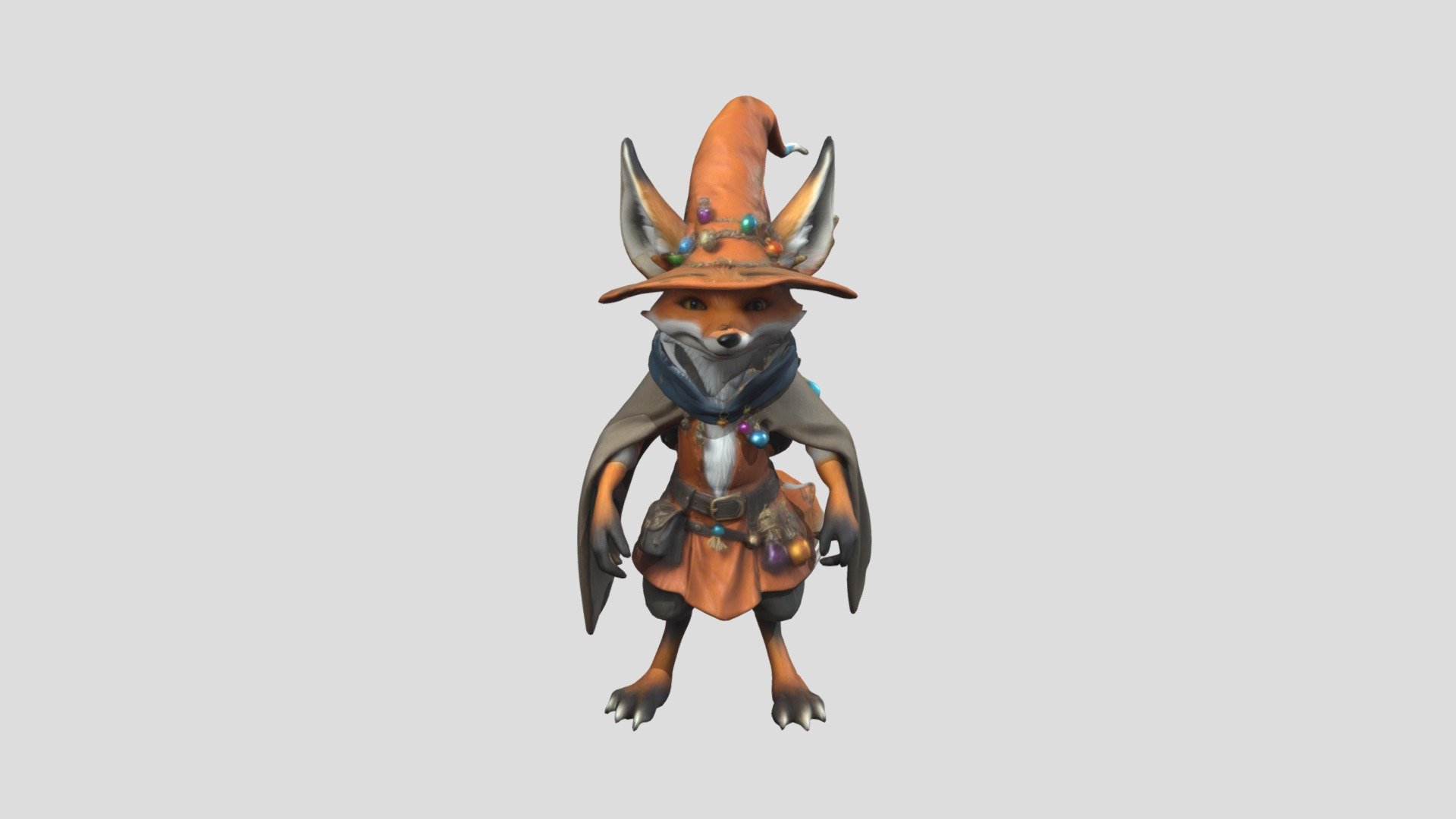 FREE Fox wizard adventurer - Download Free 3D model by Axinovium ...