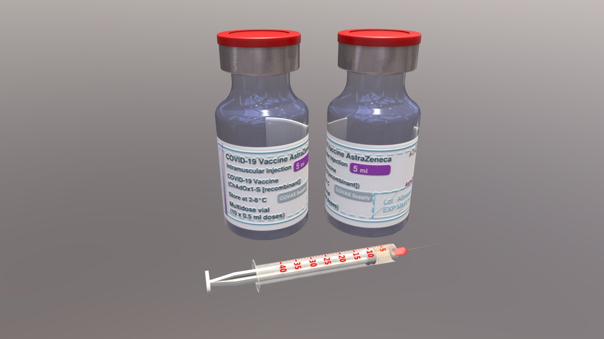 Covid - 19 Astrazeneca vaccine vial - Buy Royalty Free 3D model by ...
