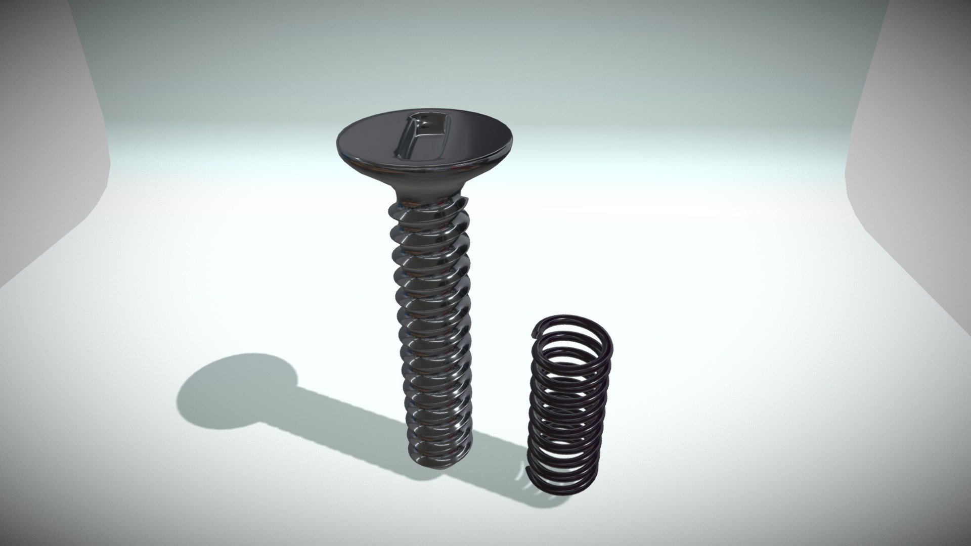 Screw and spring - Download Free 3D model by OZU (@ozukawa) [b3e6df5 ...