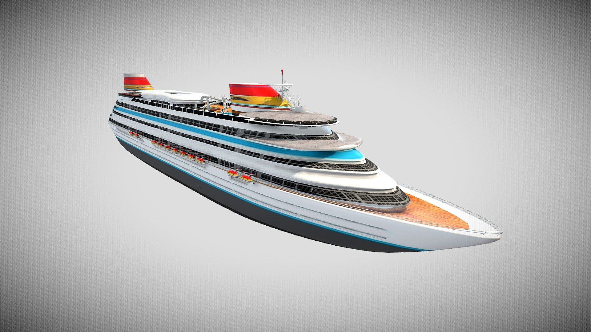 The cruise liner model ship 3D model - Buy Royalty Free 3D model by ...