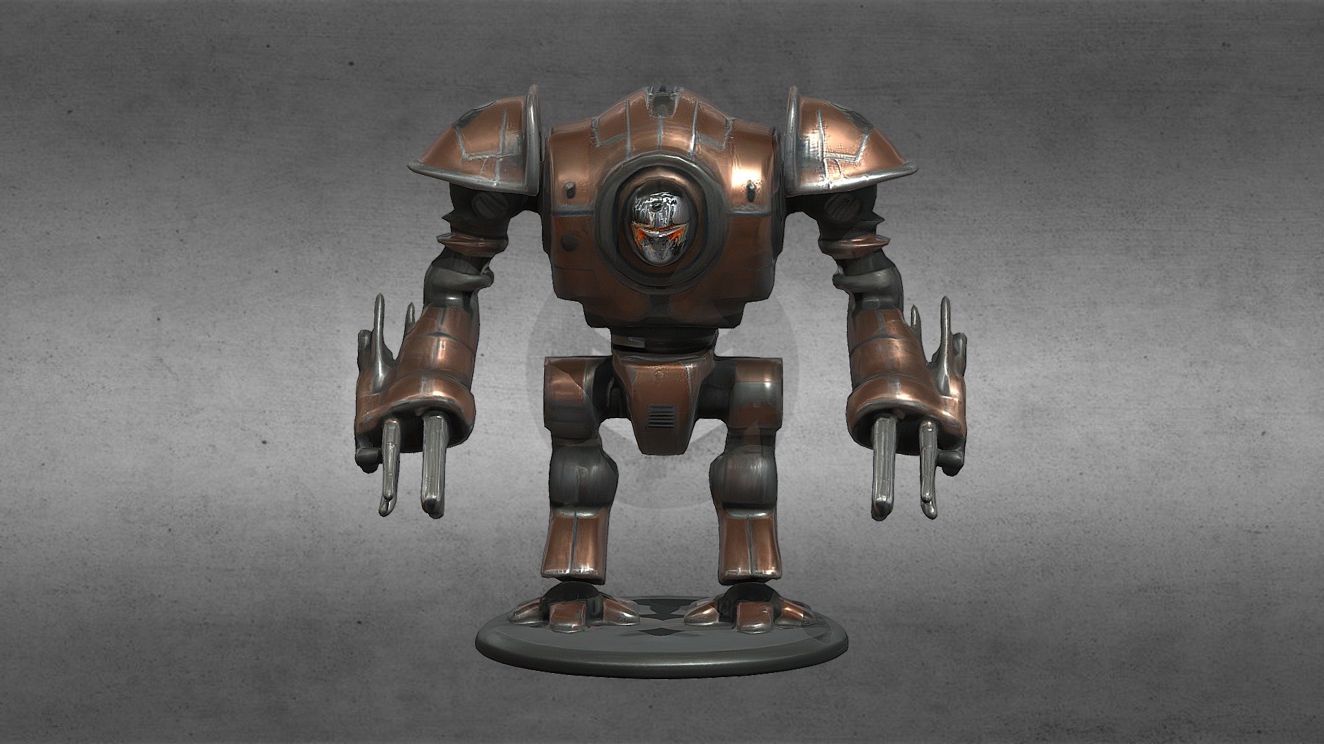 Bipedal combat mech with dual cannon arms - 3D model by Zed (@zaid_07 ...