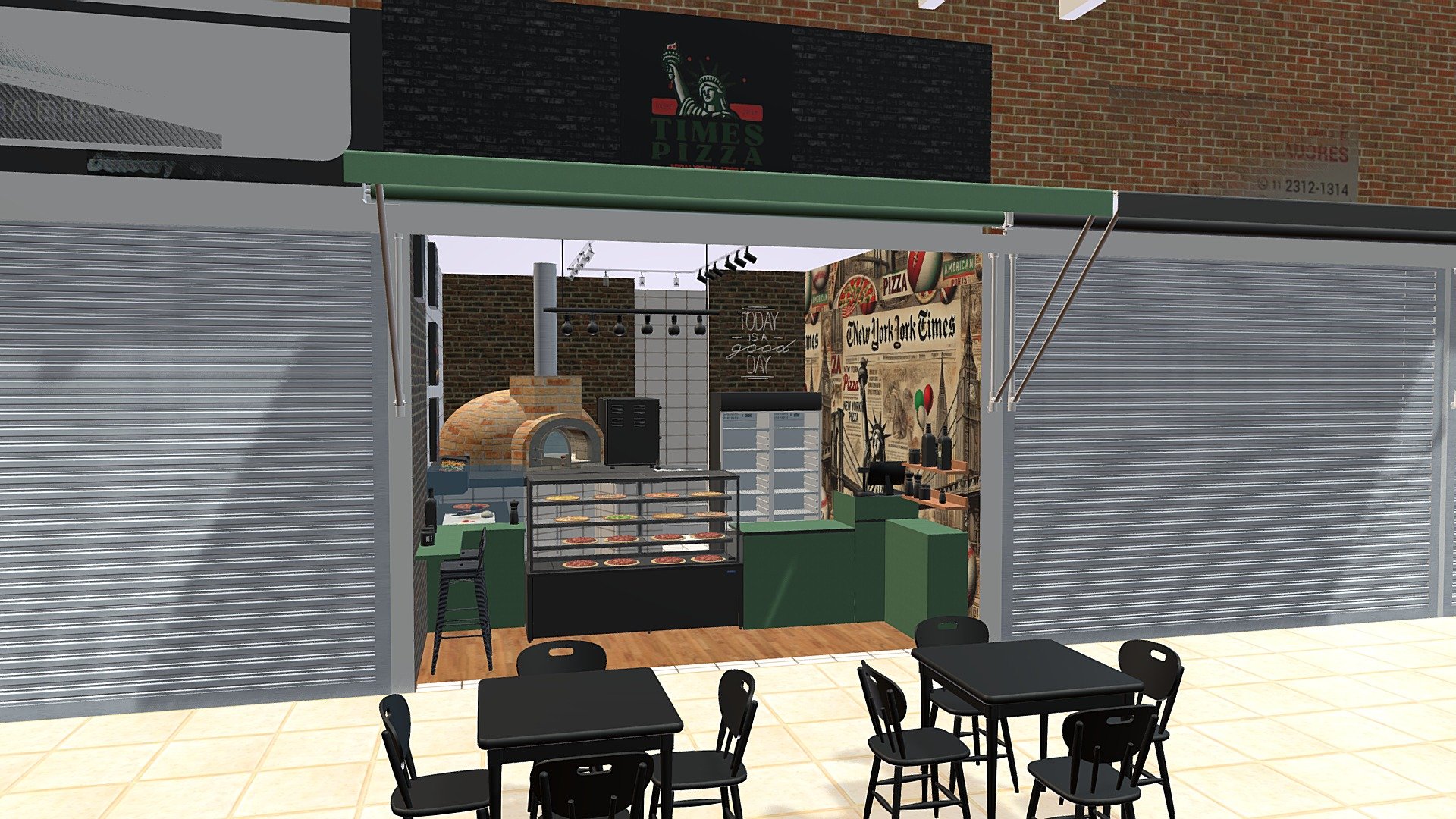 PROJETO DE INTERIORES DE UMA PIZZARIA - 3D model by Engendra Form ...