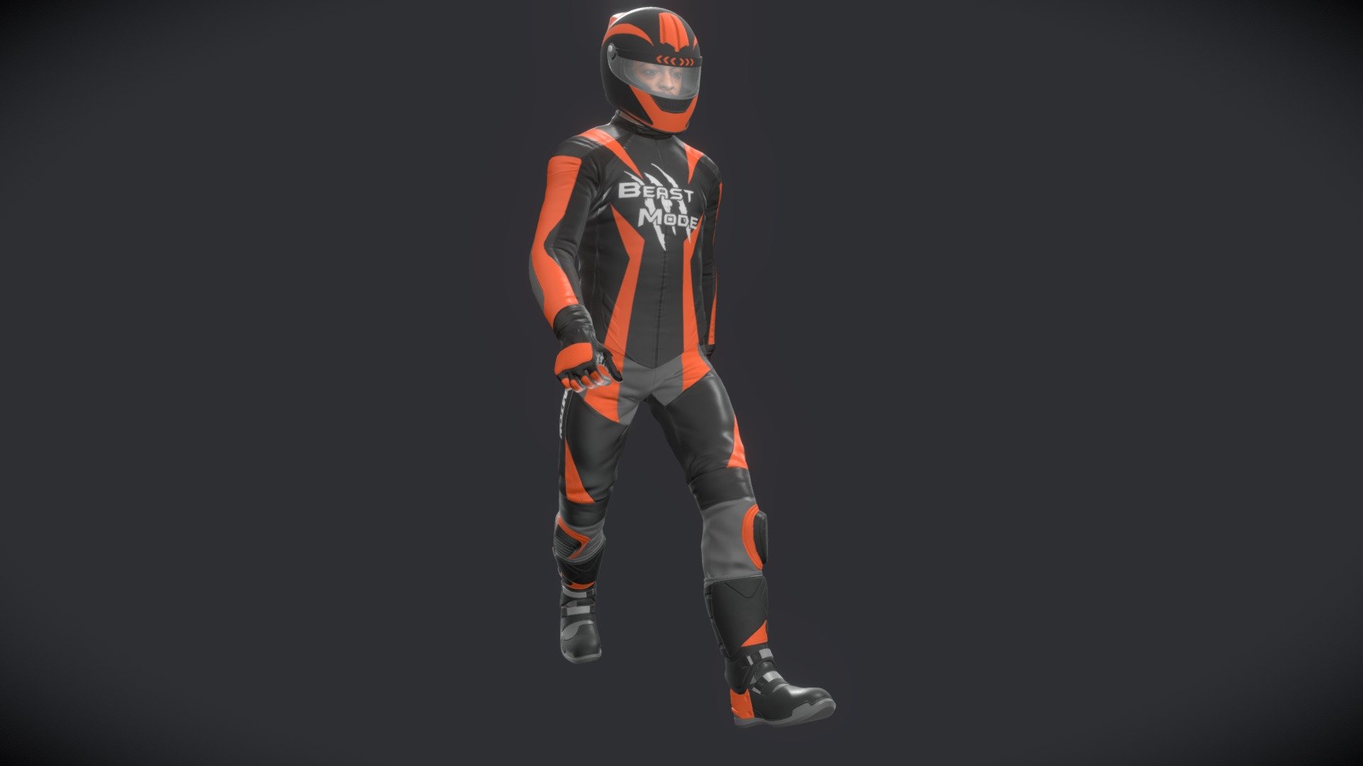 Realistic Male Motorcycle Rider Rigged Animated - 3D model by ...