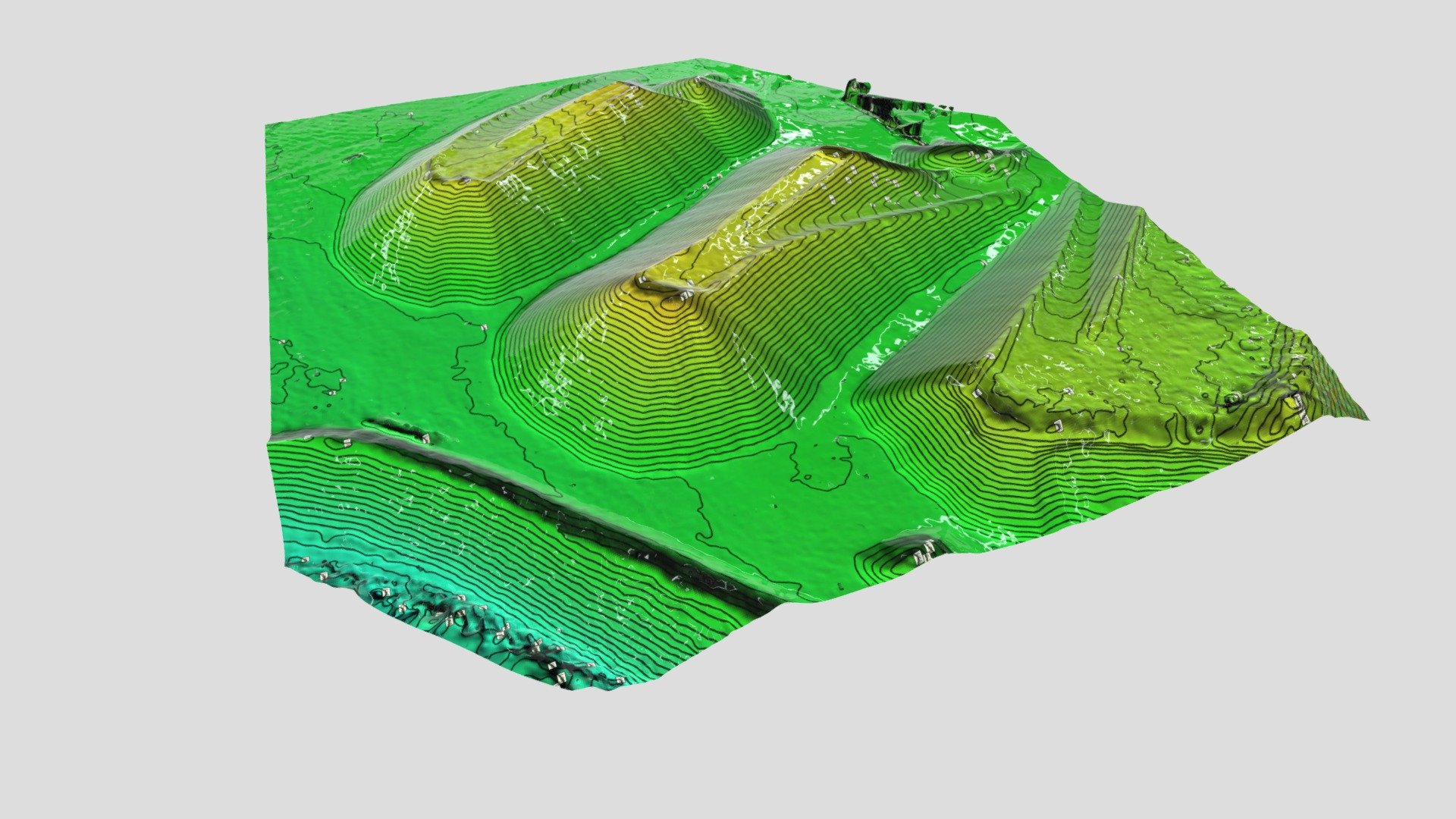 Contour Lines 3D Scan UAV Area Height Map Survey - 3D model by F7 ...