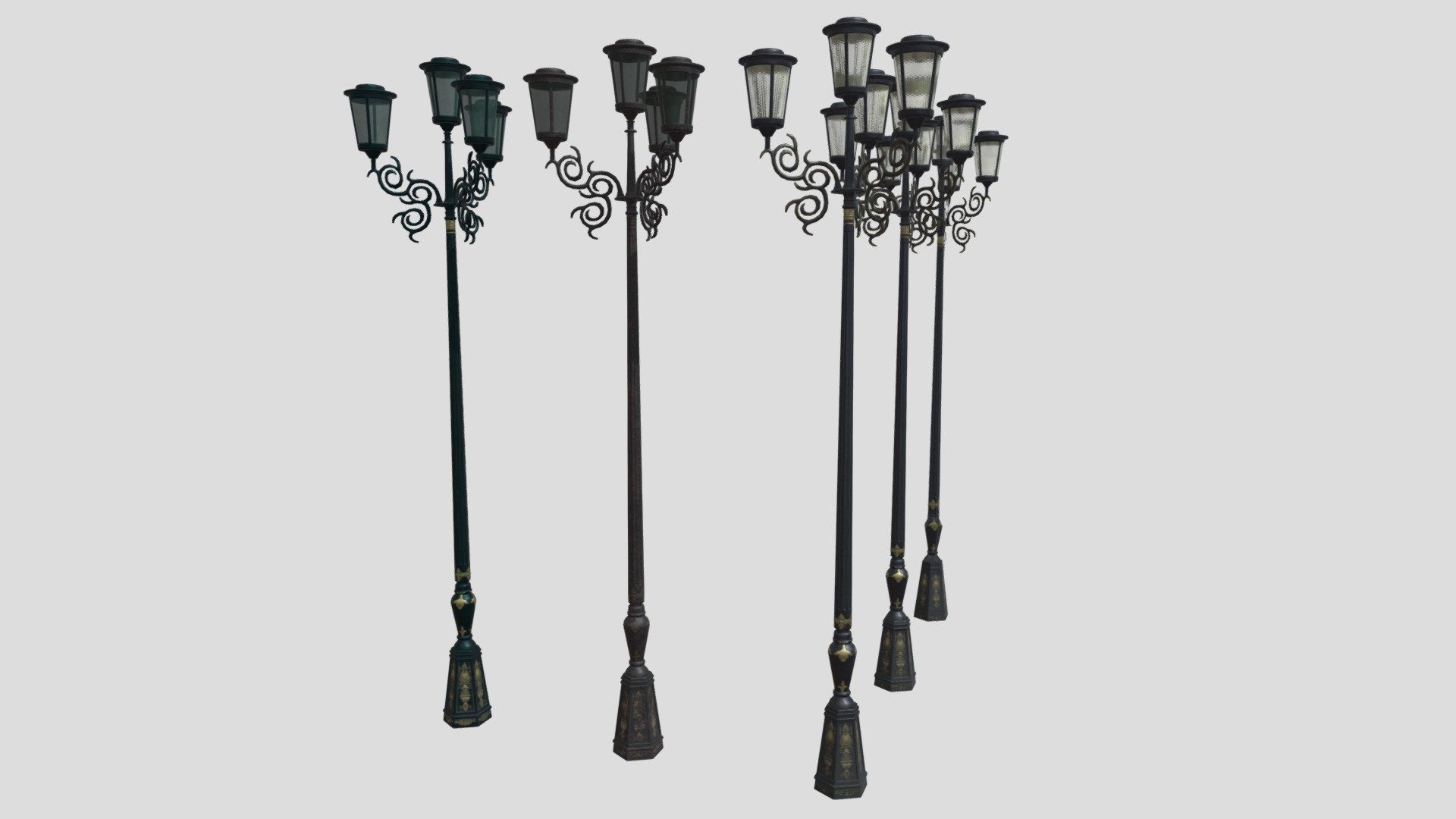 Street Lamp with 3 textures and 3 LODs - Buy Royalty Free 3D model by ...