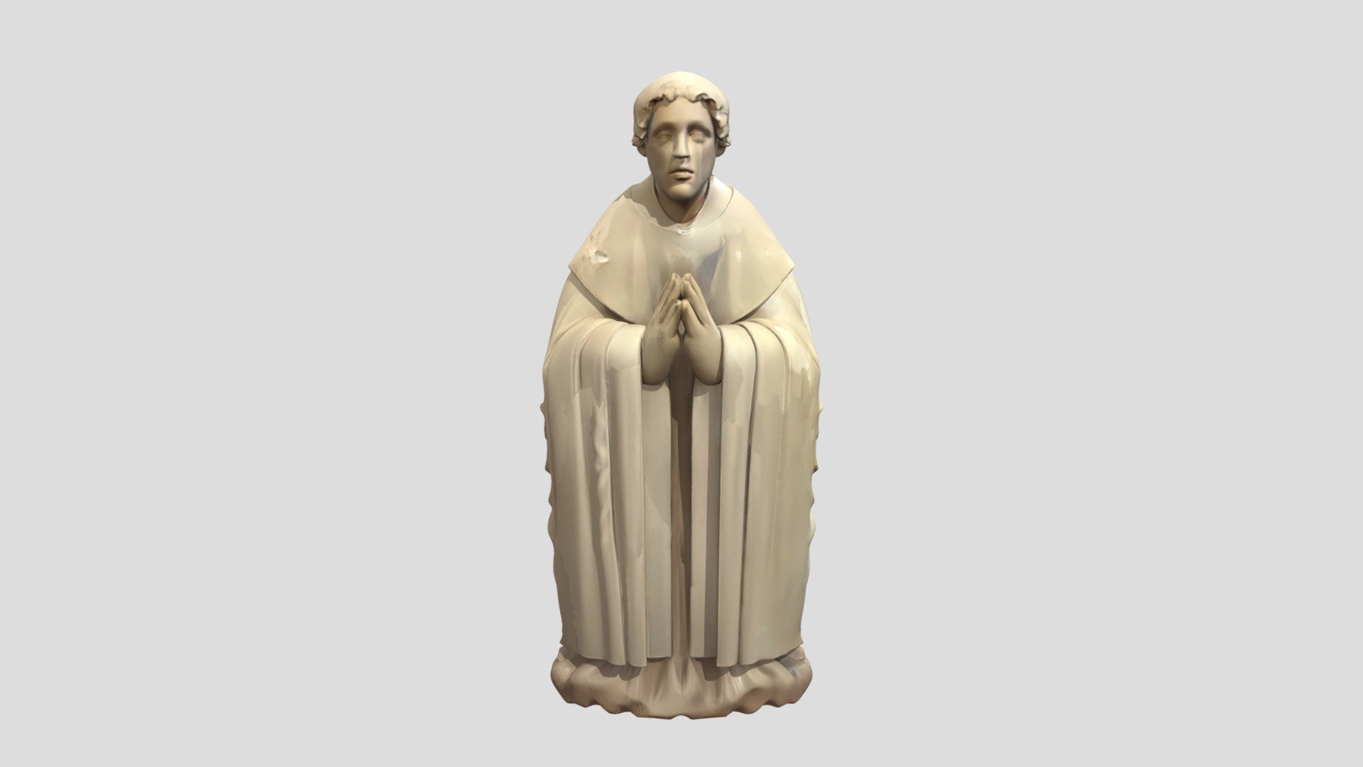 kneeling robed figure praying - 3D model by dpdbco [b421f73] - Sketchfab