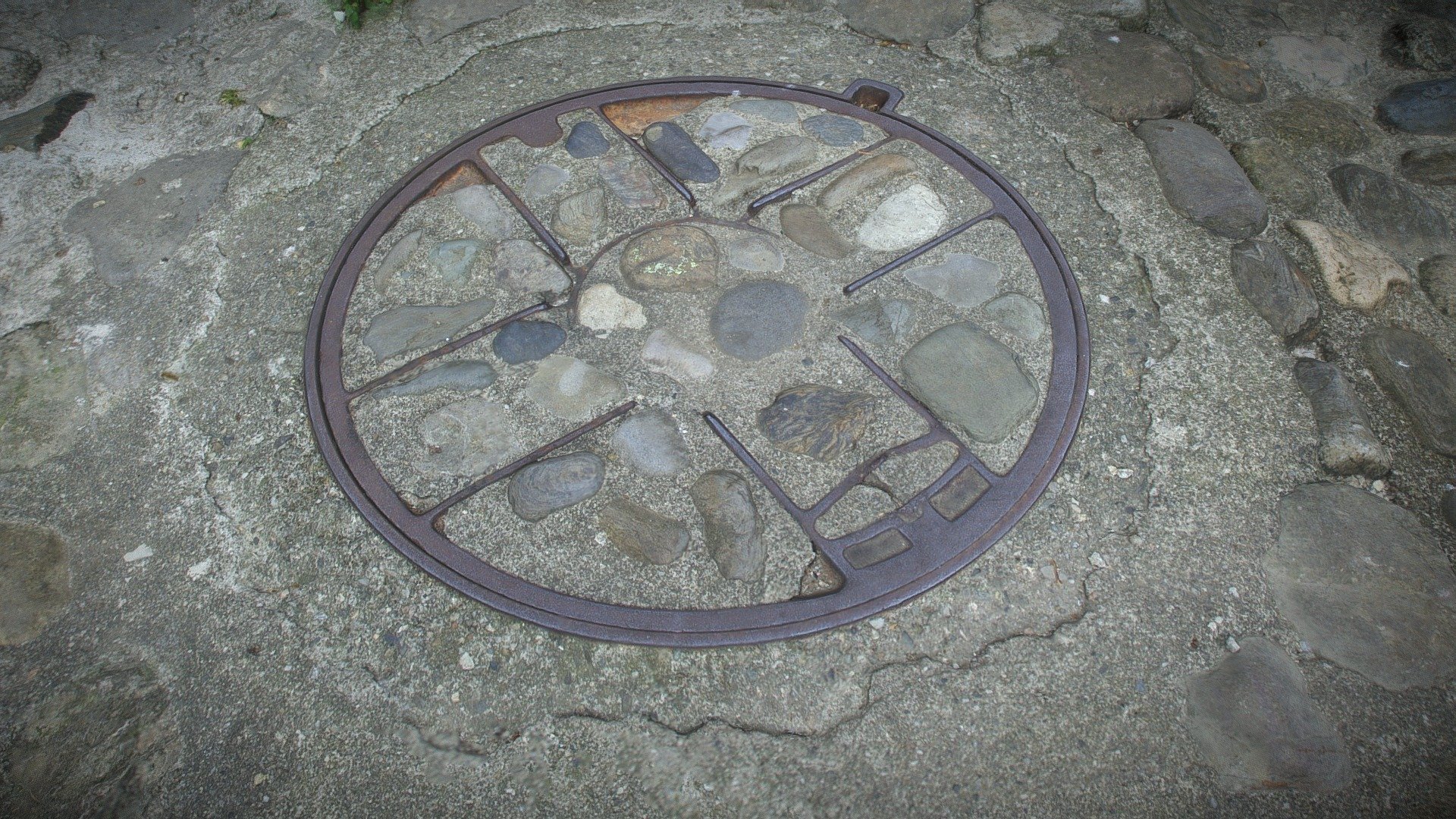 Manhole cover with pebbles - Download Free 3D model by Nayelios for ...