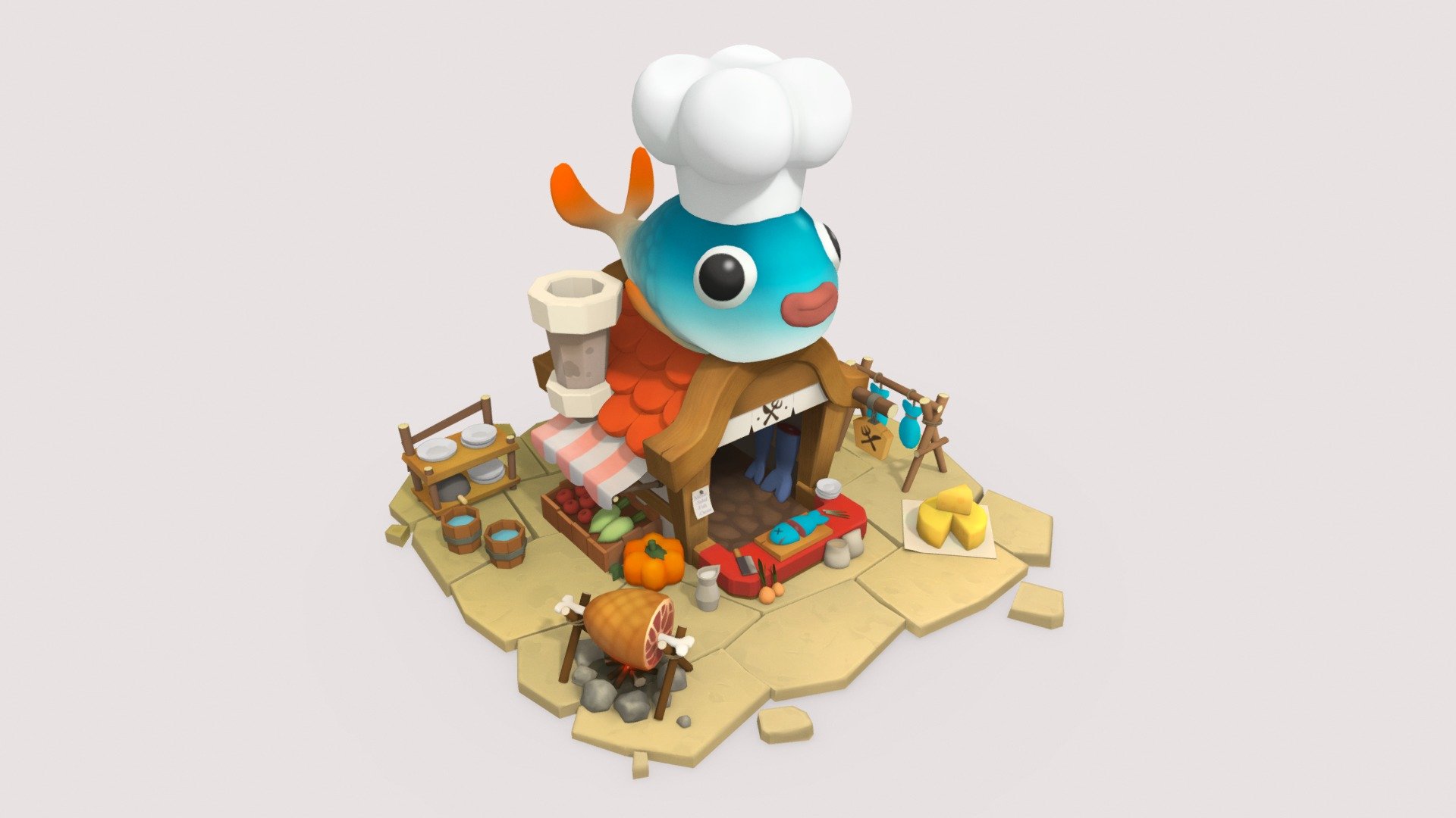 Fish shop - 3D model by Zhanna Kuznetsova (@zhanna_kuznetsova) [b42daef ...