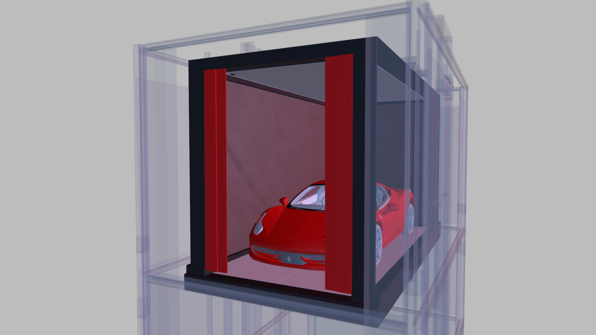 Car Elevator Wall (RITA - Red) - 3D model by kairoselevator [b432ccc ...