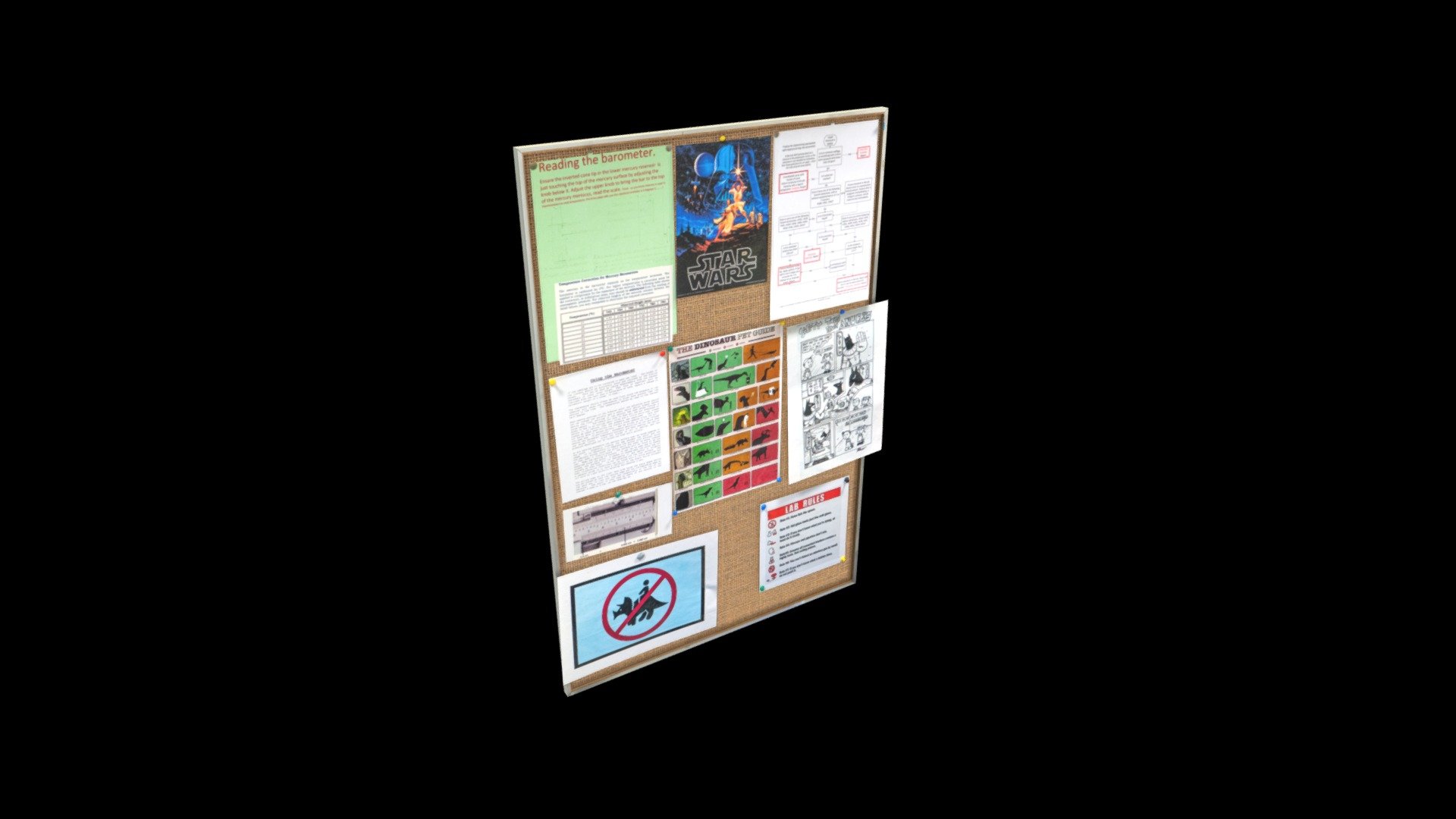 Science Cork Board - 3D model by DigitalMediaLab [b4338ce] - Sketchfab