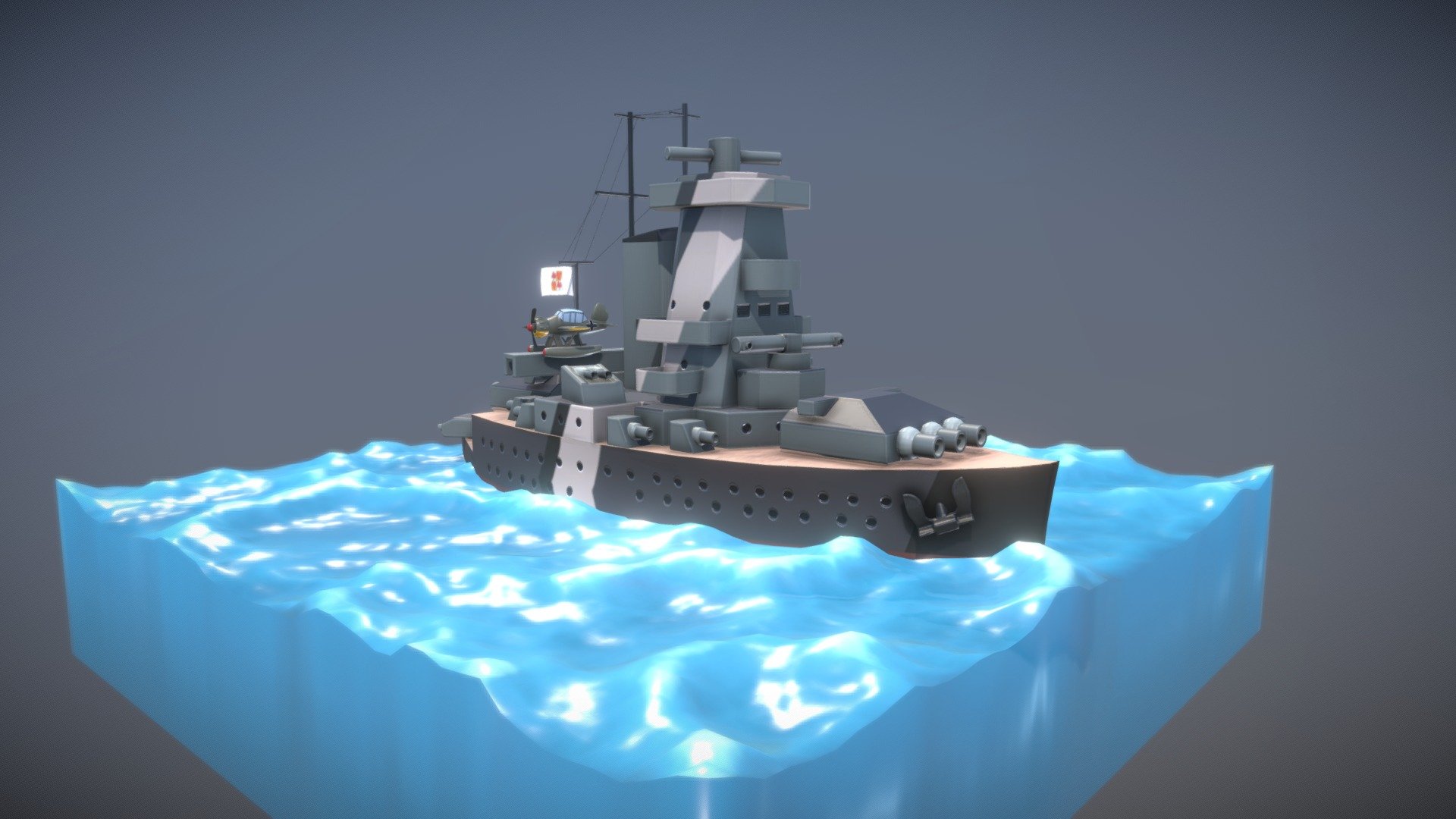 Chibi Admiral Graf Spee and Arado AR 196 - 3D model by Martin ...