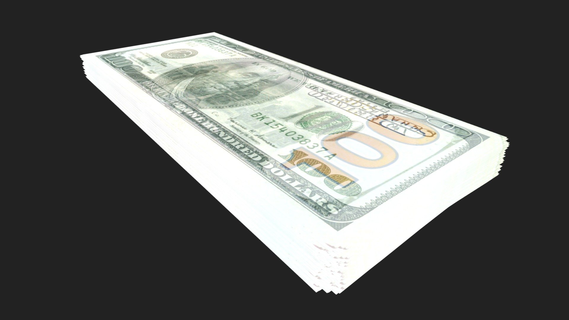 USD100 Bills - Download Free 3D model by swedenstyle [b435ef9] - Sketchfab