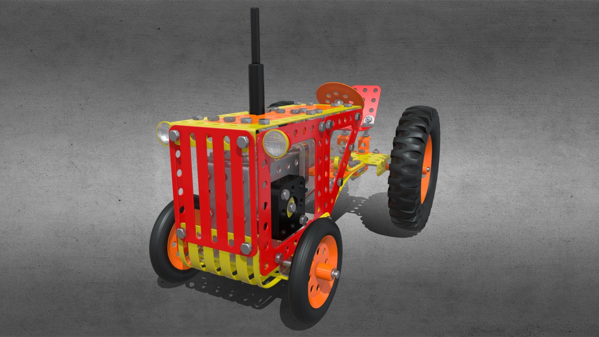 Meccano Tractor Toy - 3D model by gofree [b43f78c] - Sketchfab