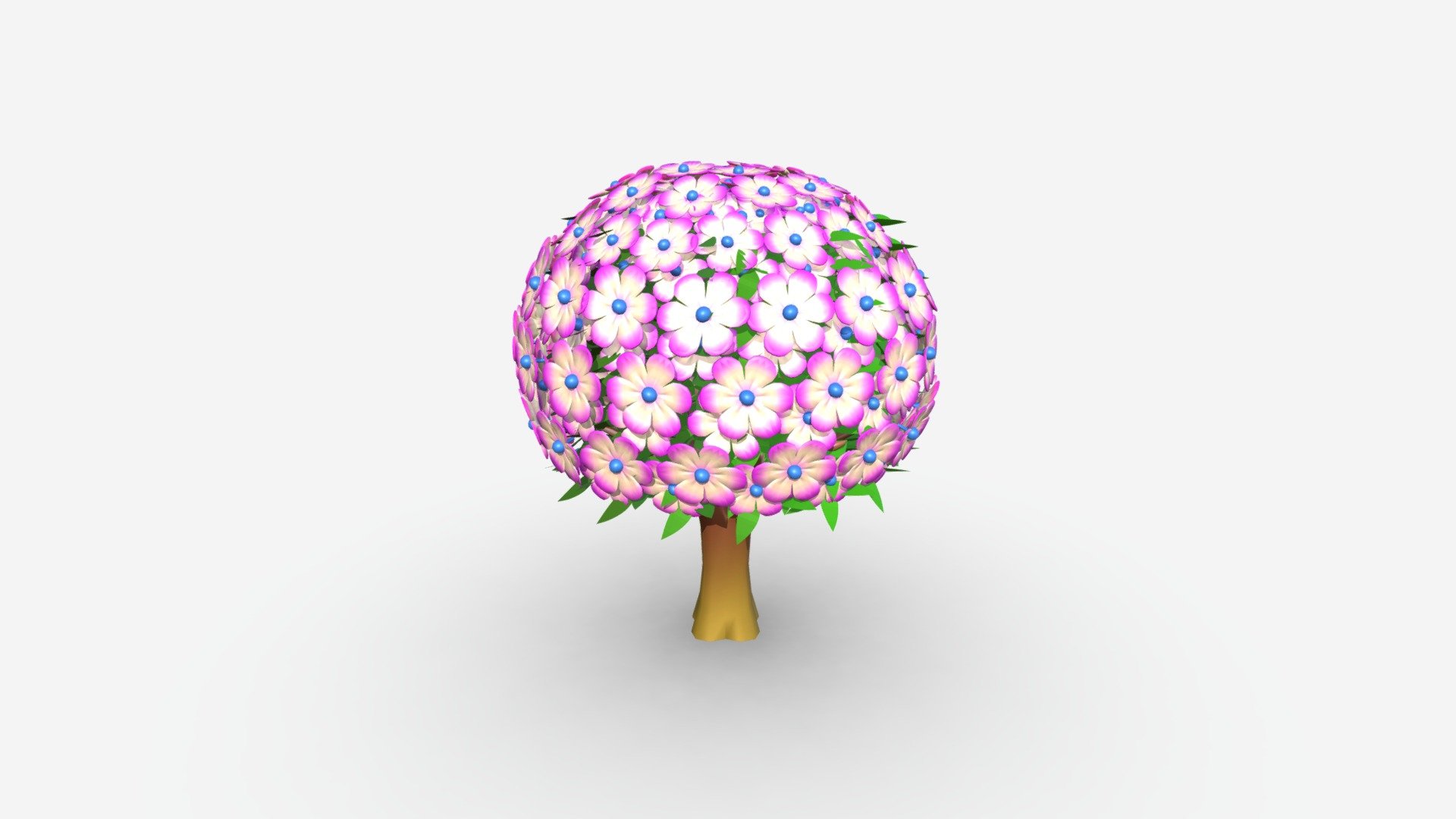 cartoon flower tree - 3D model by Chanchalpaul [b4425d5] - Sketchfab