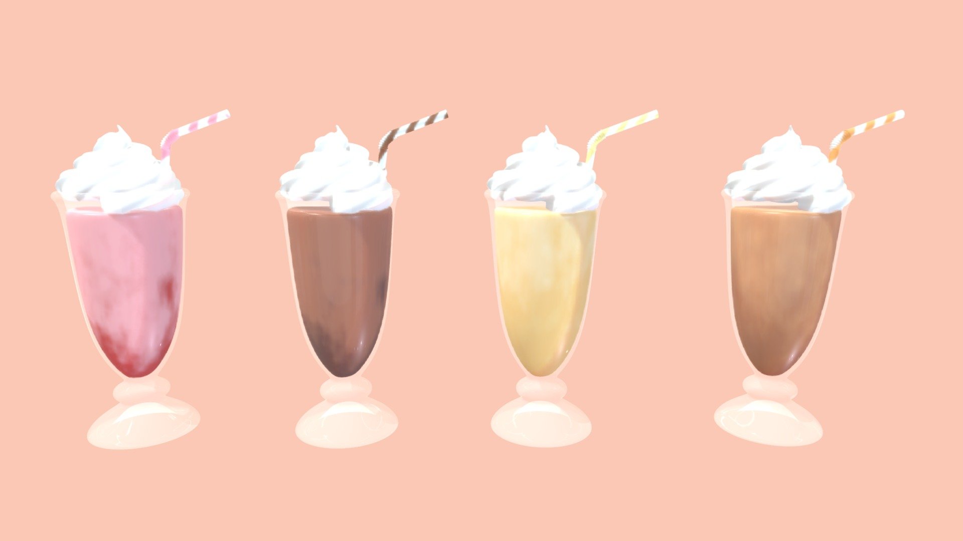 Milkshake Set - Buy Royalty Free 3D model by Carameldough [b443324 ...