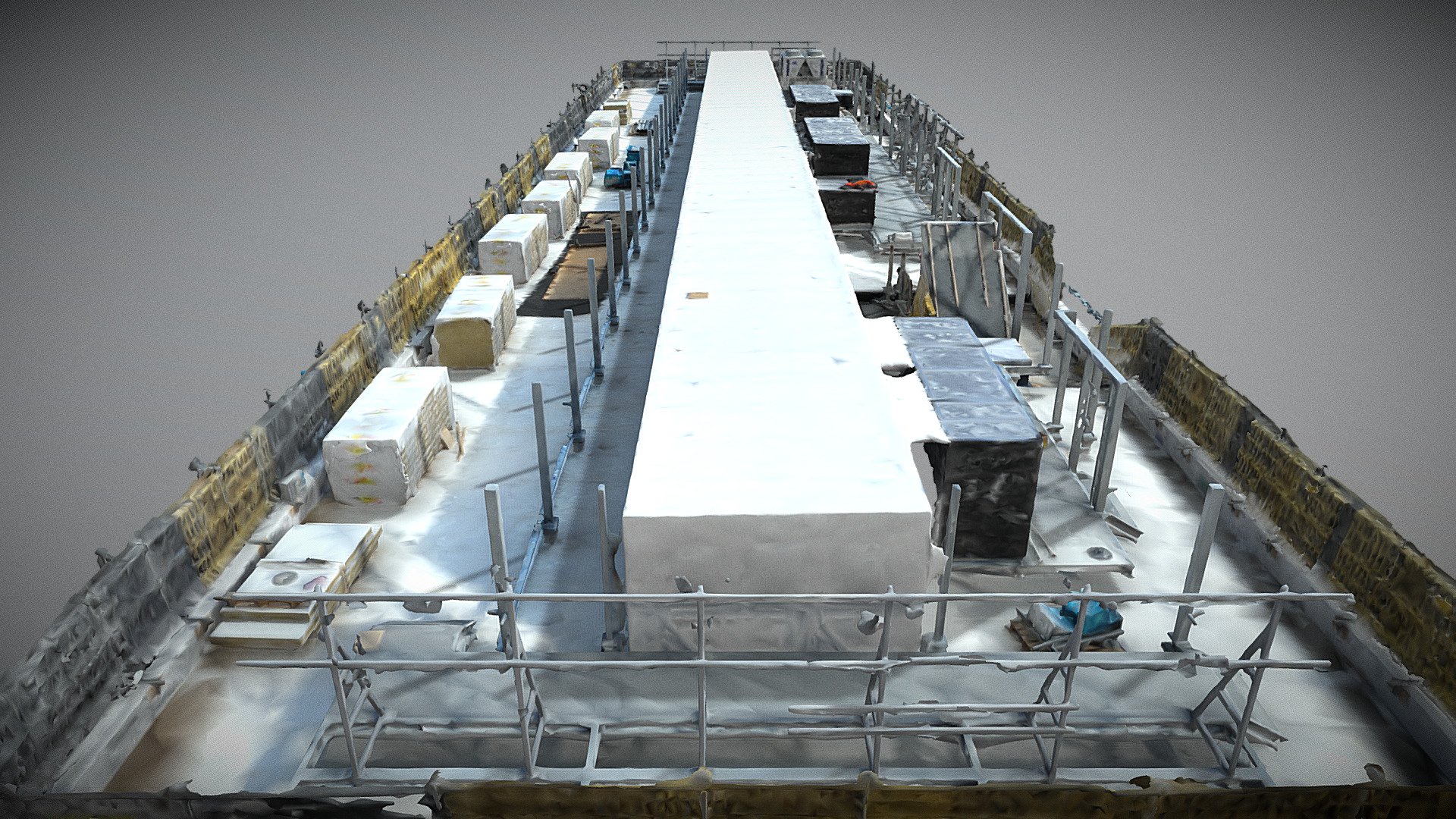 Metal roof of a building under construction - 3D model by Siarhei ...