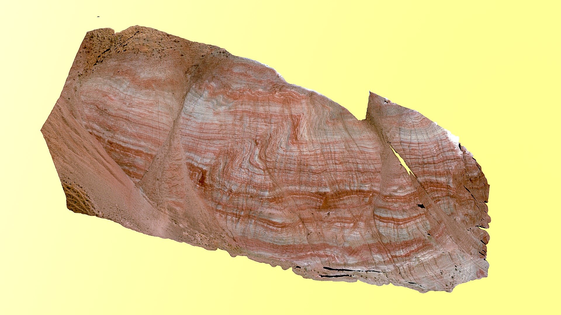 Fold in "Candy Cane" rocks, Azerbaijan - 3D model by Marko Vrabec ...