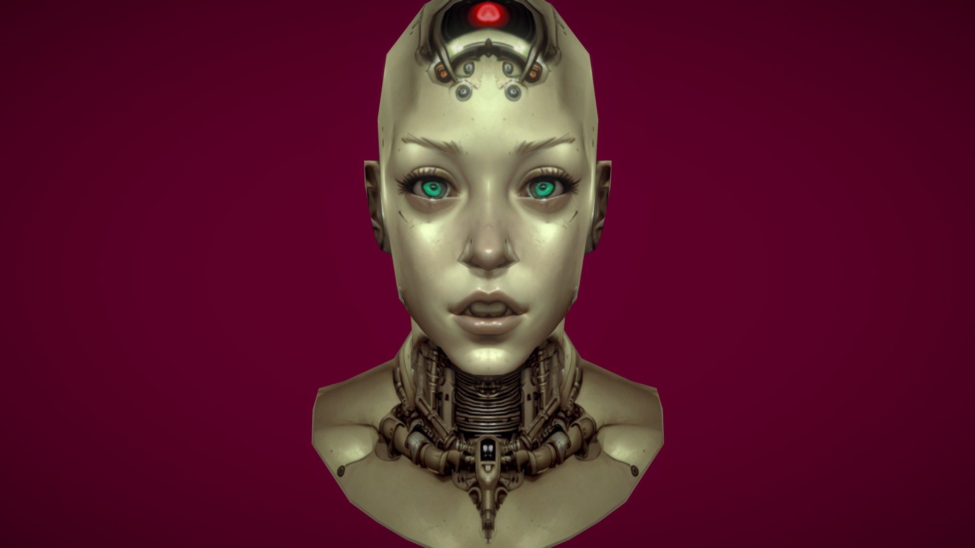 Dieselpunk Retro Cyborg Girl Portrait #1 - Buy Royalty Free 3D model by ...