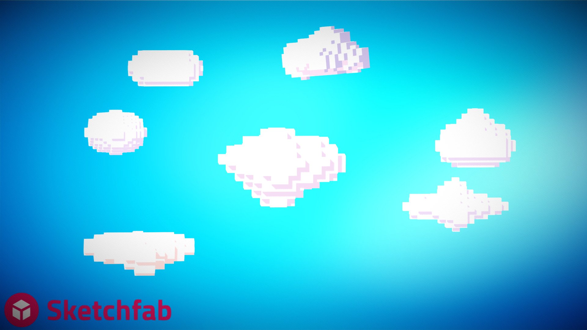 7 Block / Voxel Cloud Vol 2 - Buy Royalty Free 3D model by Sam3D (@samuelcrevier12) [b469b93 ...