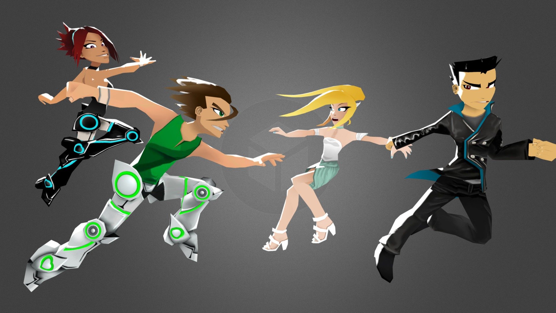 -FULL CAST- from Run, Dash, Spike. - 3D model by Kokusho [b46a55f ...