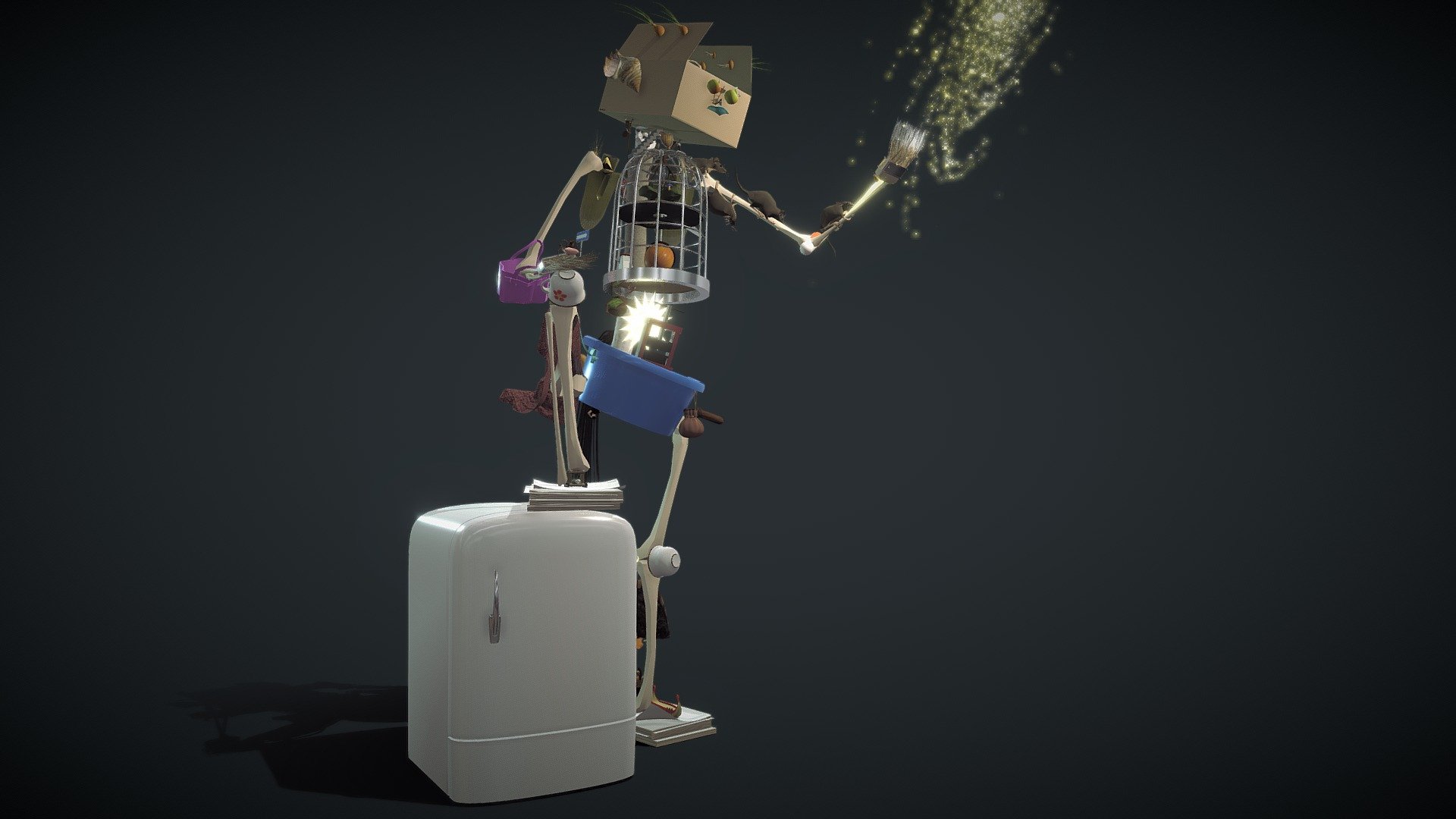 Allegory of Anatomy rebus (terms in Russian). - 3D model by RusCGur ...