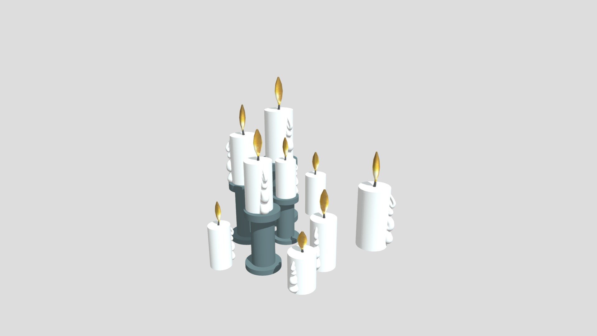 candles white with candlestick - 3D model by evaruth [b472eb3] - Sketchfab