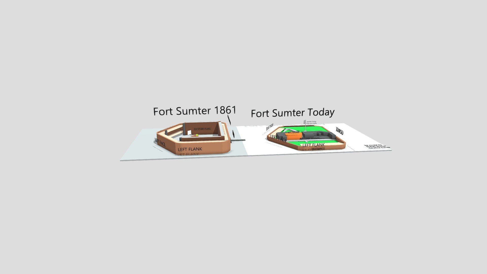 Fort Sumter 1861 & Today - Download Free 3D model by stevencmutter ...