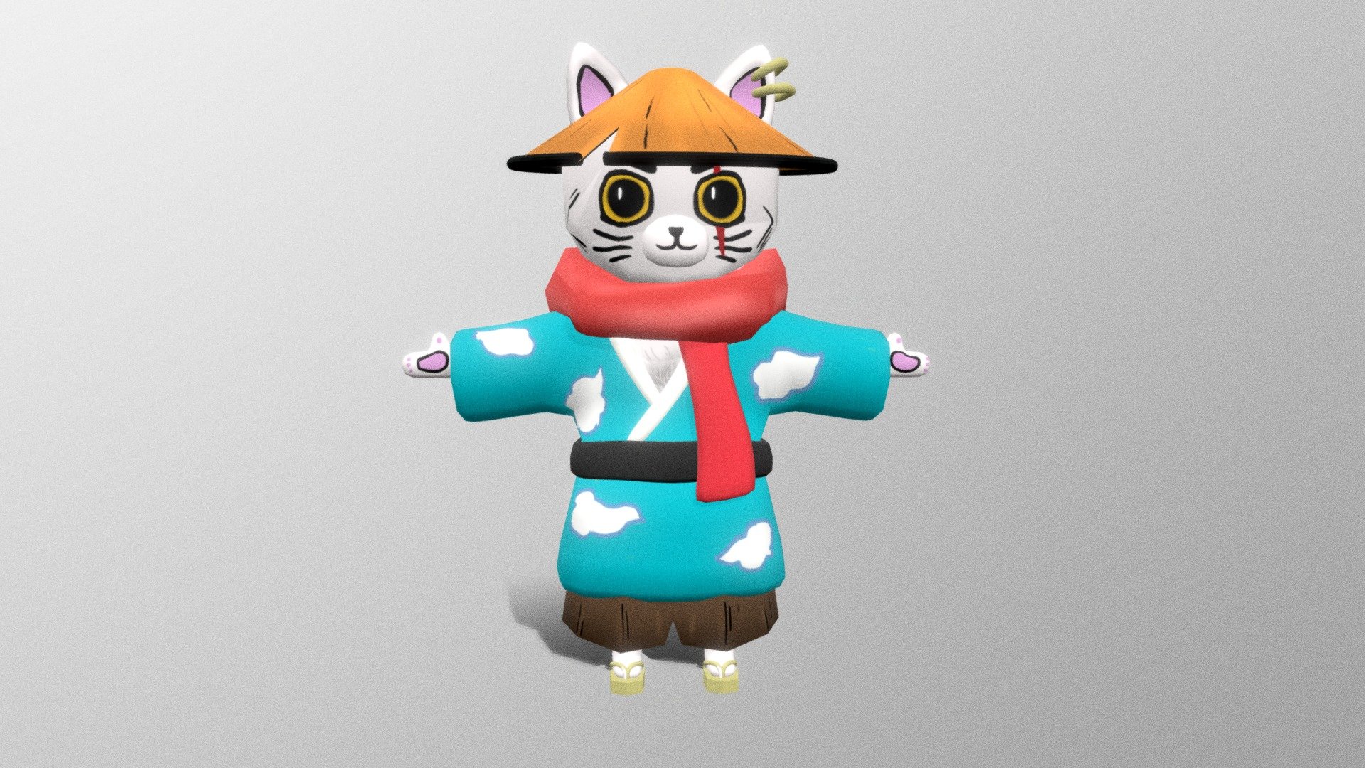 Japanese Dressed Cat - 3D model by Bilgun (@bilgun13) [b473e9f] - Sketchfab