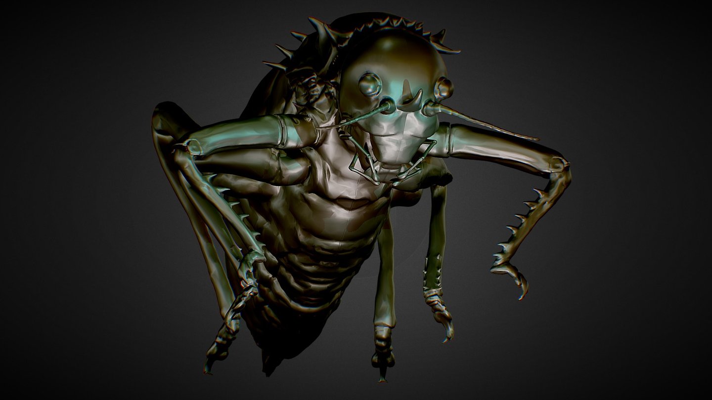 Insect Armored Cricket Mediga liberiana - 3D model by Jevgeny Seiler ...